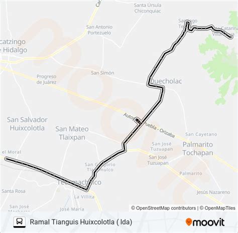 Ruta S Horarios Paradas Y Mapas Ramal Tianguis Huixcolotla Ida Actualizado