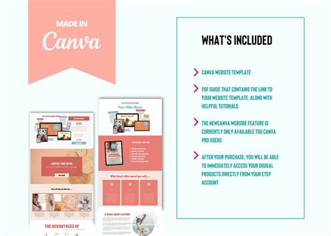 Canva Website Template Landing Page Template Landing Page Design Bright