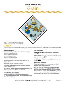 Grain Curriculum Pamphlet PDF PRAY Store