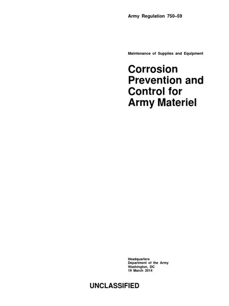 750 59 Corrosion Prevention And Control For Army Materiel 2014 Pdf United States Army