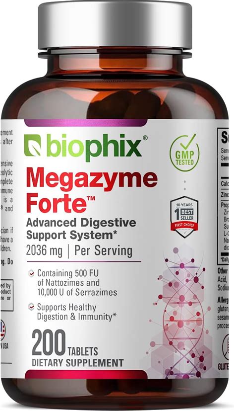 Amazon.com: biophix Megazyme Forte 200 Tablets - Natural Plant ...