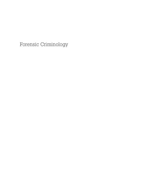 Pdf Forensic Criminology · Foundation Project On “the Future Of