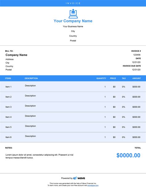 Software Development Invoice Template