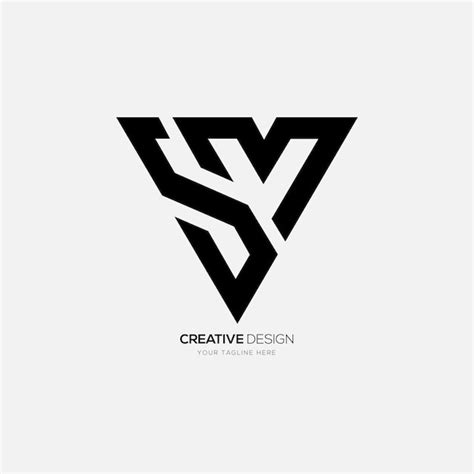 Triangle Lettre Sm Formes Uniques Créatives Alphabet Logo Monogramme
