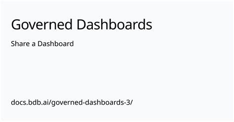 Share A Dashboard Governed Dashboards