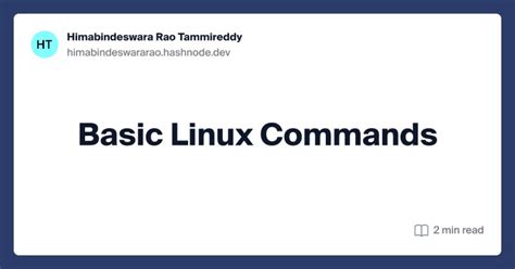 Himabindeswara Rao Tammireddy On Linkedin Basic Linux Commands