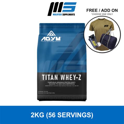 Agym Nutrition Titan Whey 2kg Free T Protein Halal Whey