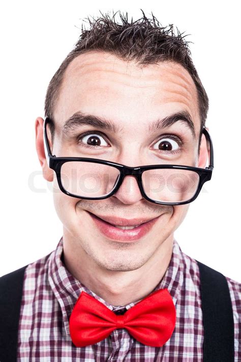 Funny Nerd Face Stock Image Colourbox