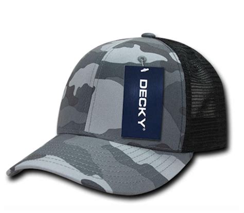 Decky Camouflage Curve Bill Constructed Trucker Hats Caps Snapback