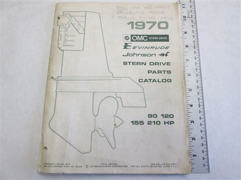 1970 Omc Stringer 90 210 Hp Stern Drive Parts Catalog 384406 Green