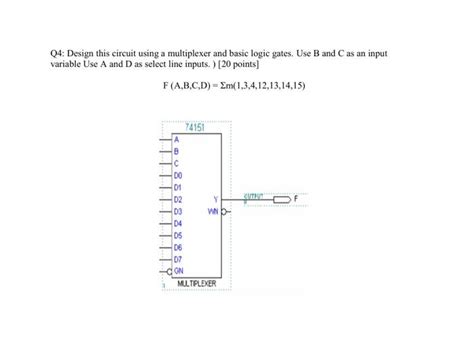 Solved Q4 Design This Circuit Using A Multiplexer And Basic Chegg