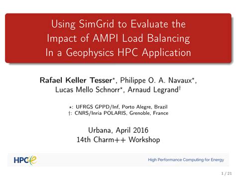 pdf using simgrid to evaluate the impact of ampi load balancing in a