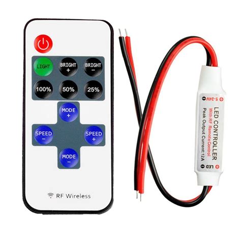 VDC Single Color LED Controller With Dynamic Modes Key RF Wireless Remote MCRF X A LED
