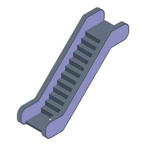 Icono De Escalera Mecánica De Metro Isométrico De Icono De Vector De