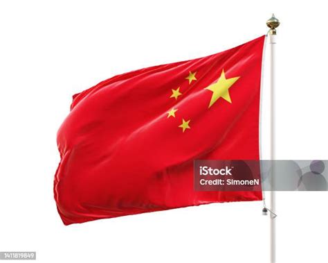 흰색 배경에 고립 된 중국의 국기 클리핑 경로가 포함되어 있습니다 3d 그림 공산주의에 대한 스톡 사진 및 기타 이미지 공산주의 교육 국기 Istock