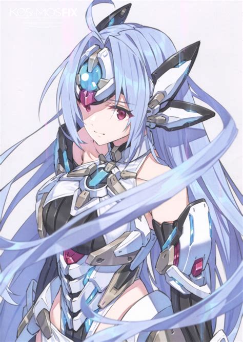 Safebooru 1girl Absurdres Android Bare Shoulders Blue Hair Forehead