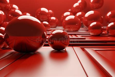 Identical Red Spheres Geometry Couple Generate Ai Stock Illustration