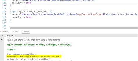 can i get the azure function auth code via terraform stack overflow