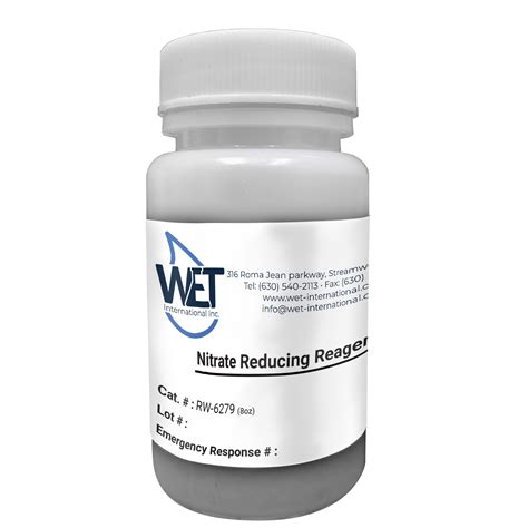 Nitrate Reducing Reagent 8oz Bottle Wc Wet International Inc