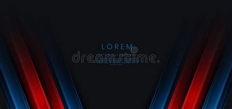 Abstract Red And Blue Gradient Geometric Diagonal Layer On Black Background With Copy Space For