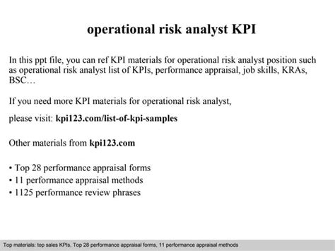 Operational Risk Analyst Kpi Ppt