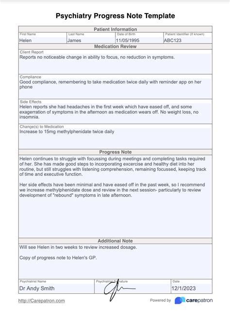 Psychiatric Progress Note Template In 2023 Artofit