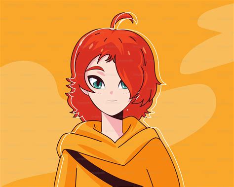빨간 머리를 가진 만화 여자 만화 벡터 Unsplash의 그림 이미지