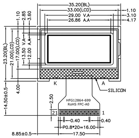128x64 Small Size Graphic Lcd