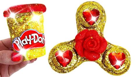 Play Doh Making Super Glitter Fidget Spinner For Princess Belle