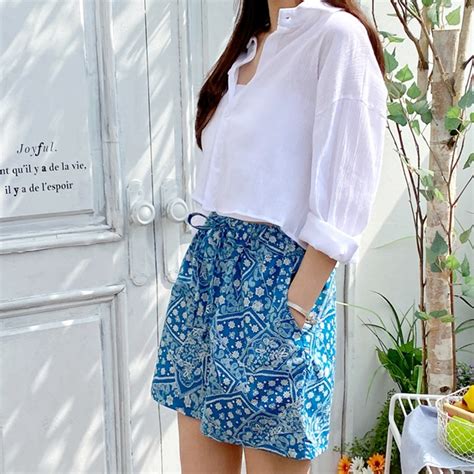 페이즐리 반바지 숏팬츠 나염 하프팬츠 문양 여름바지 휴양지 수영복