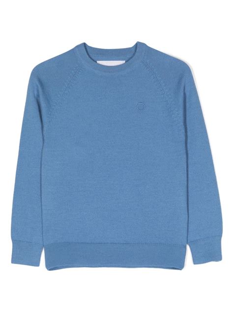TRUSSARDI JUNIOR logo-embroidered fine-knit Jumper - Farfetch