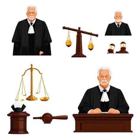 Judge Vector Set White Background Isolated A High Qualit Premium Ai Generated Vector