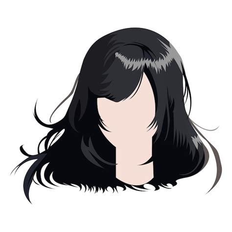 Premium Vector Anime Girl Hair Isolated On White Background Vector