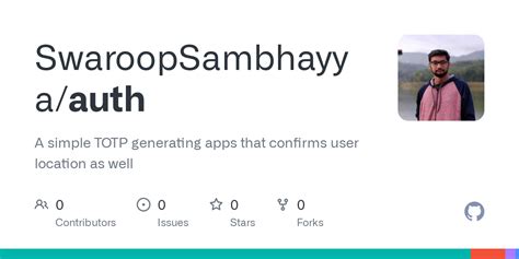 Github Swaroopsambhayya Auth A Simple Totp Generating Apps That