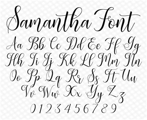 Cursive Font Samantha Font Invite Font Wedding Script Wedding Cursive Font Calligraphy Font