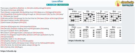 Chord Love Affair Tab Song Lyric Sheet Guitar Ukulele Chordsvip