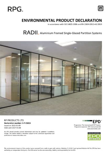 Radii Single Glazed Partition Systems Epd Radii Nbs Source