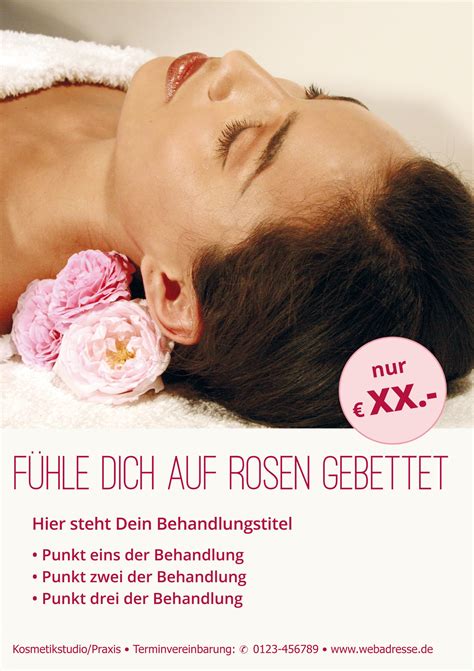 Plakat Kosmetik Rosen Angebot Din A1 Kosmetik Massage Wellness