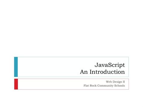 PPT JavaScript An Introduction PowerPoint Presentation Free Download ID