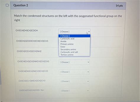 Solved Match The Condensed Structures On The Left With The