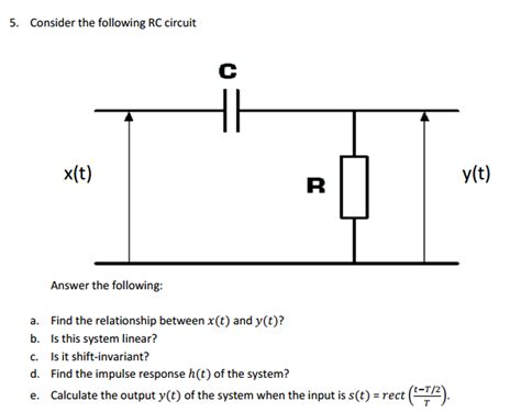 Solved Consider The Following Rc Circuit Find The