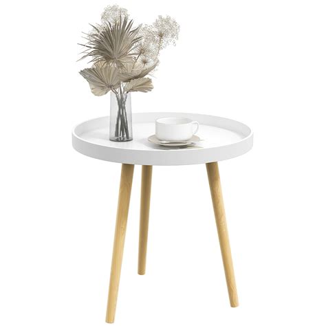 Homcom Couchtisch Beistelltisch Sofatisch Mit Holzbeinen Nachttisch