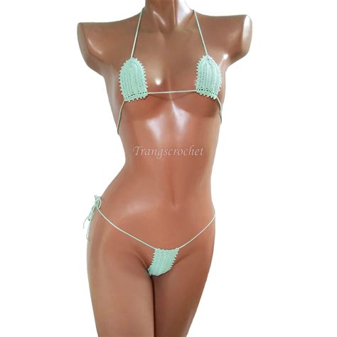 Buy Handmade Crochet Micro Bikini Set G String Bikini Extreme Micro Bikini Thong Bikini