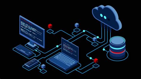 Cloud Technology Computing Animation Modern Cloud Technology Data Center Isometric Concept