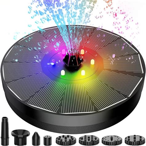 Fontanna Solarna LED Ogrodowa RGB Pływająca Pompka Wody Do Oczka