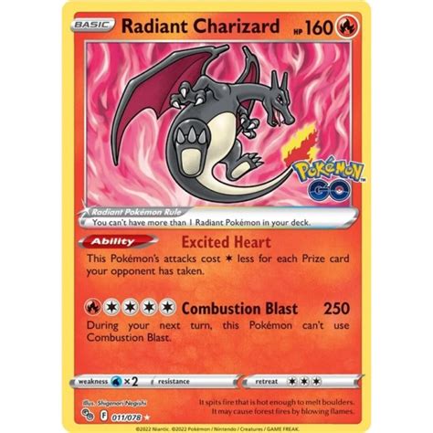 Pokemon Go 011078 Radiant Charizard Rare I Love Pokémon