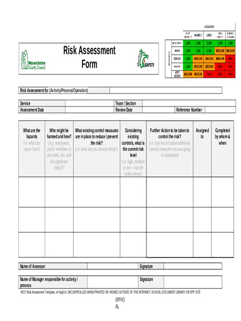 Risk Assessment Form And Action Plan Fill Out And Sign Online Dochub