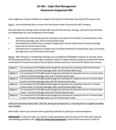 solved cis 401 cyber risk management homework assignment
