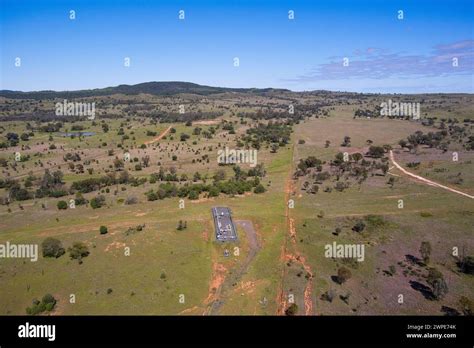 Aerial Of The Coal Seam Gas Csg Well Pumping Station On Pastoral Farm