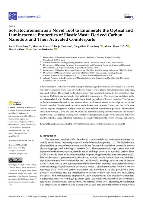 Pdf Solvatochromism As A Novel Tool To Enumerate The Optical And